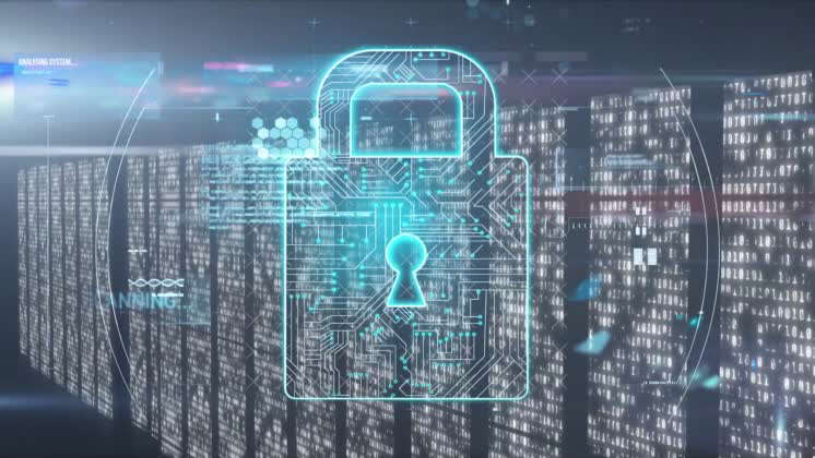 Video: Animation of padlock with geometric shapes n background Animation of online security ...