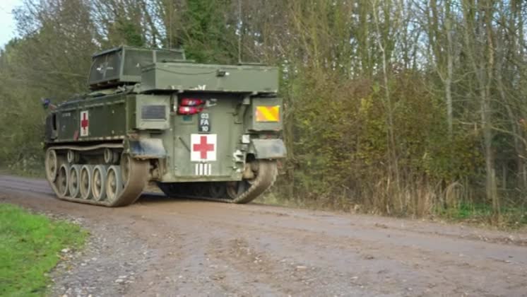 Video: British army REME Bulldog FV432 APC tank on road A British army ...